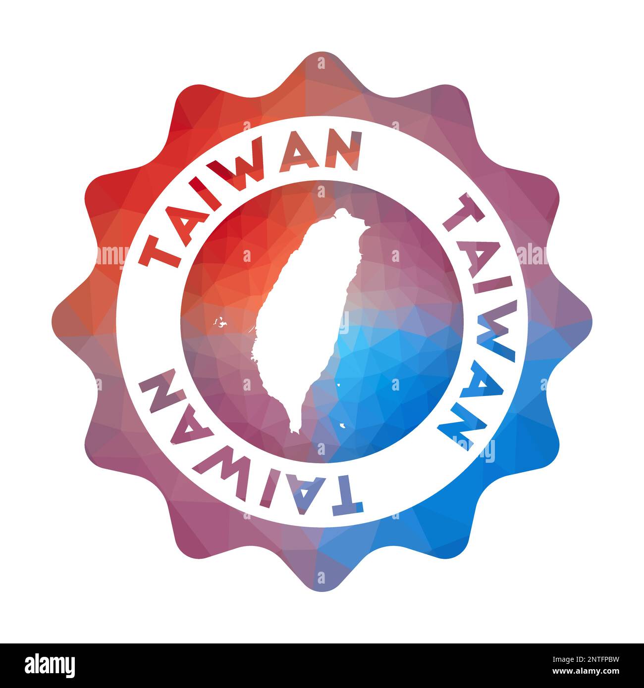 Taiwan low poly logo. Colorful gradient travel logo of the country in ...