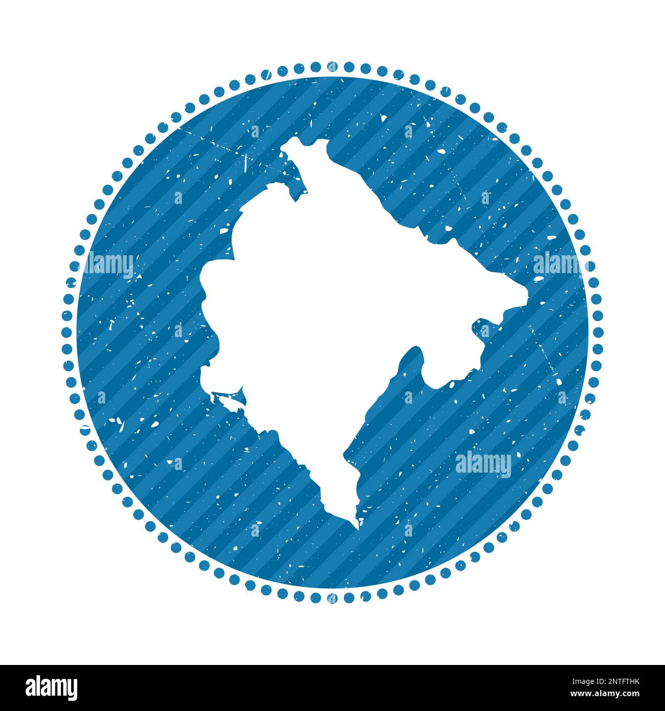 Montenegro striped retro travel sticker. Badge with map of country ...