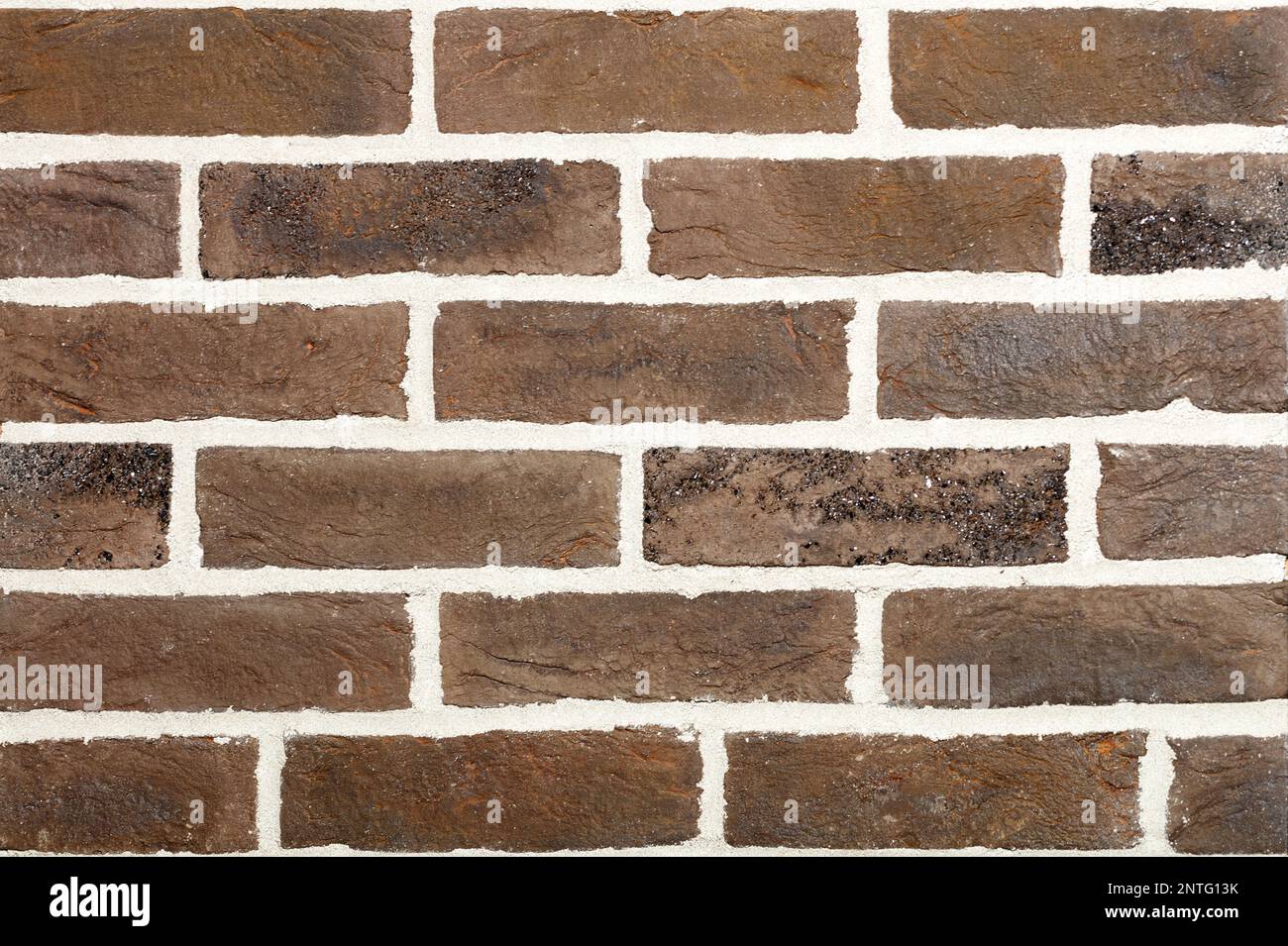 The wall is lined with vintage rough bricks in a horizontal design ...