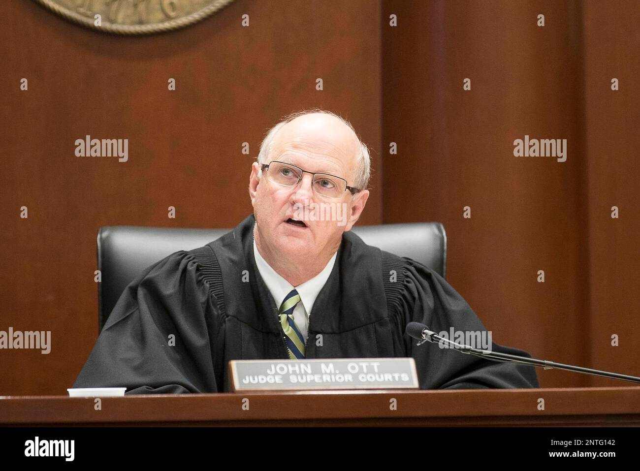 Georgia Chief Superior Court Judge John M. Ott presides over the murder ...