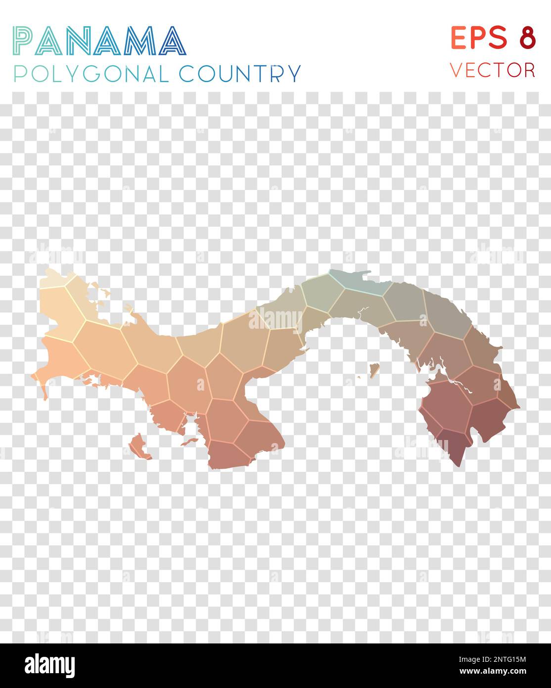 Panama polygonal map, mosaic style country. Worthy low poly style ...