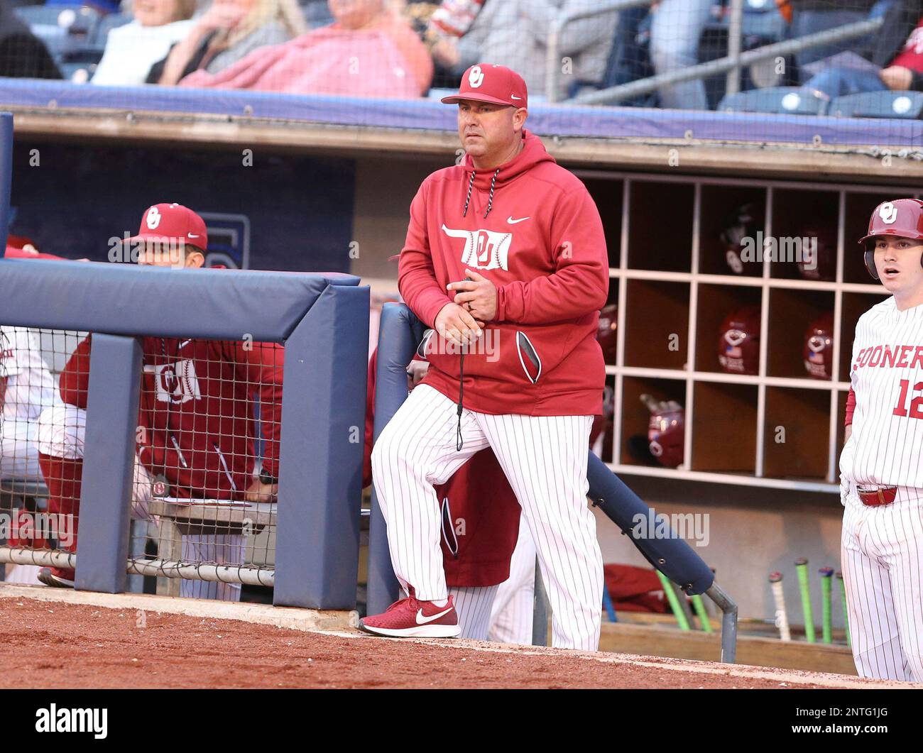 Oklahoma Sooners head coach Skip Johnson during Bedlam baseball action ...