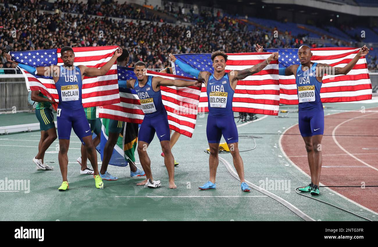 (L to R) U.S. Remontay MCCLAIN, Bryce ROBINSON, Christopher BELCHER and ...