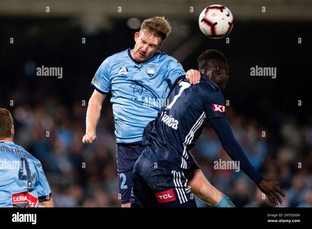 SYDNEY, AUSTRALIA - MAY 12: Sydney FC defender Aaron Calver (2) and ...