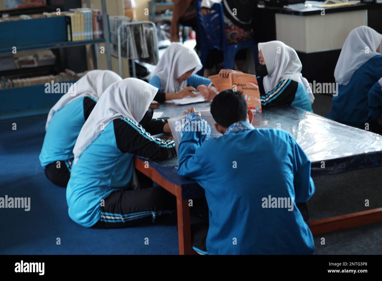 Students Studying In The Library Room Stock Photo - Alamy