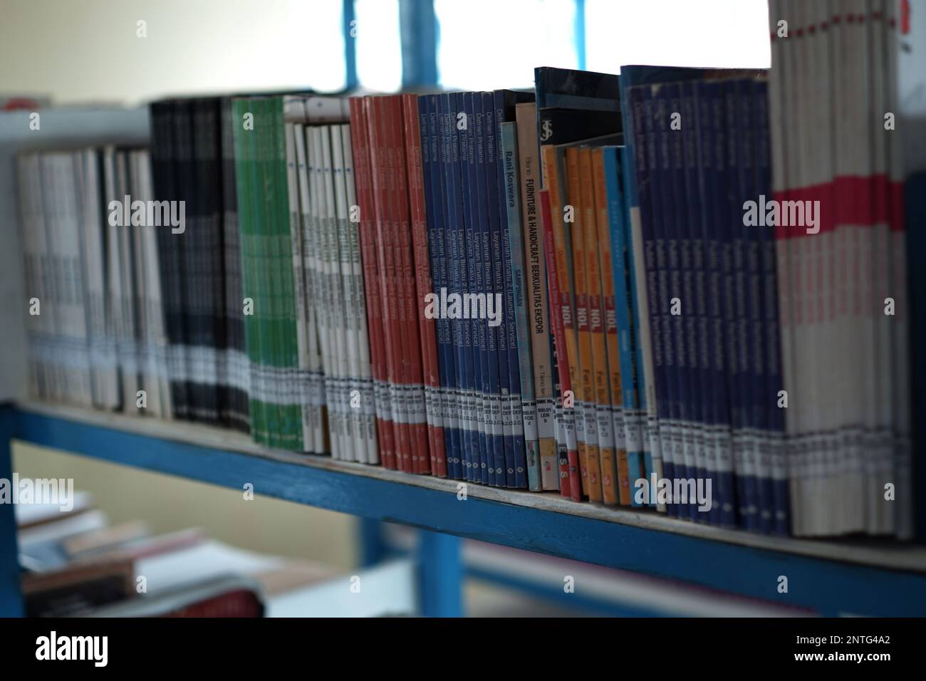 Collection Of Student Learning Books In The School Library Stock Photo ...