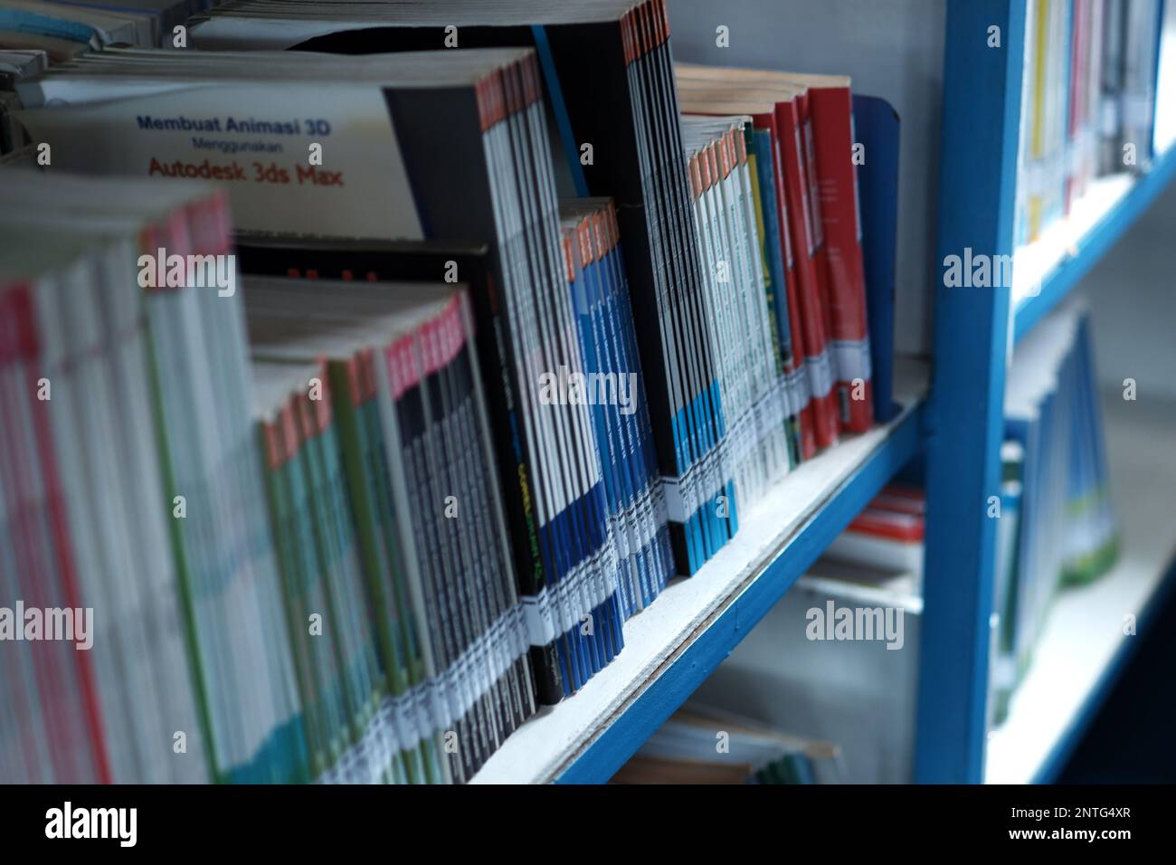 Various Books With Various Cover Colors In The School Library Stock ...