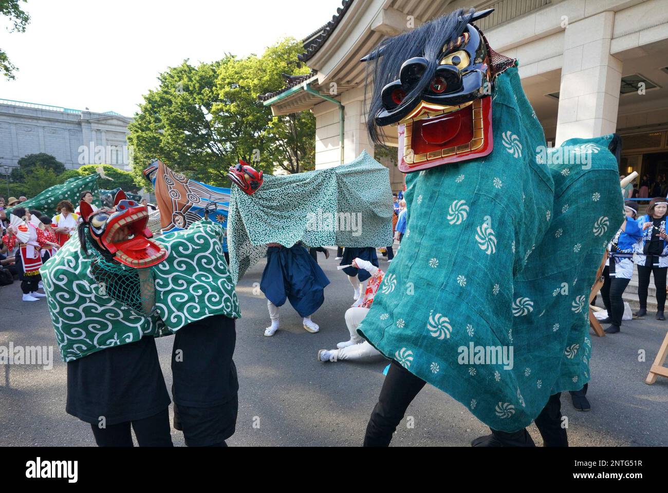 Shishimai, lion dances, are performed during an event Tokyo Shishimai ...