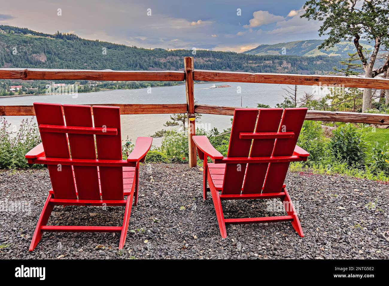 Two red chairs hi-res stock photography and images - Alamy