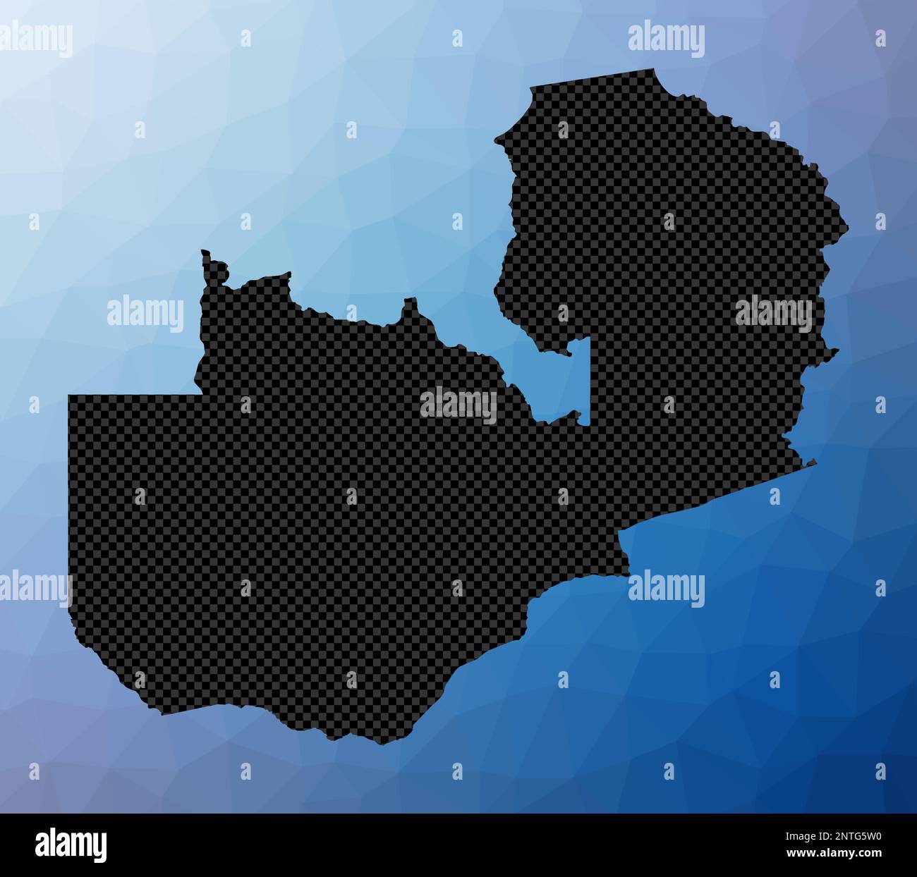 Zambia geometric map. Stencil shape of Zambia in low poly style ... Zambia geometric map. Stencil shape of Zambia in low poly style ...