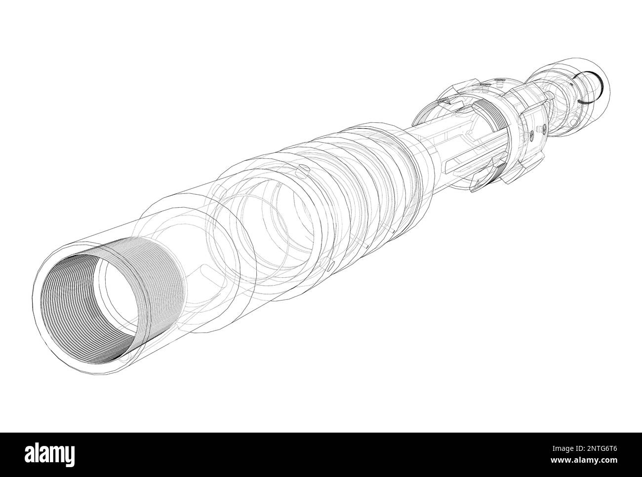 Outline drawing or sketch of cylindrical device Stock Photo - Alamy