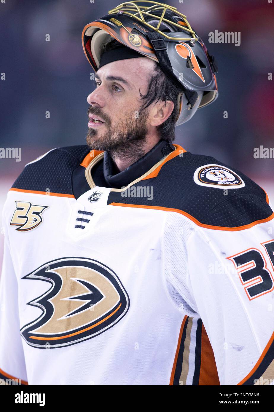 NHL profile photo on Anaheim Ducks goalie Ryan Miller during a game ...