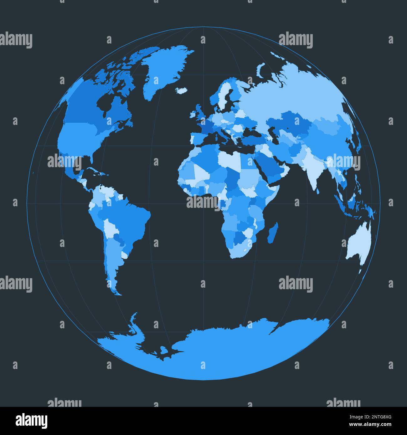 World Map. Gilbert's two-world perspective projection. Futuristic world ...
