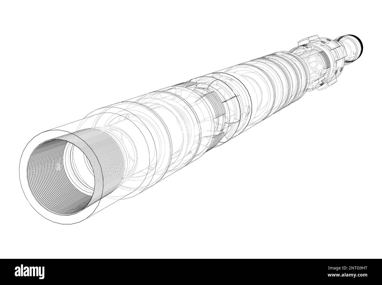 Outline drawing or sketch of cylindrical device Stock Photo - Alamy