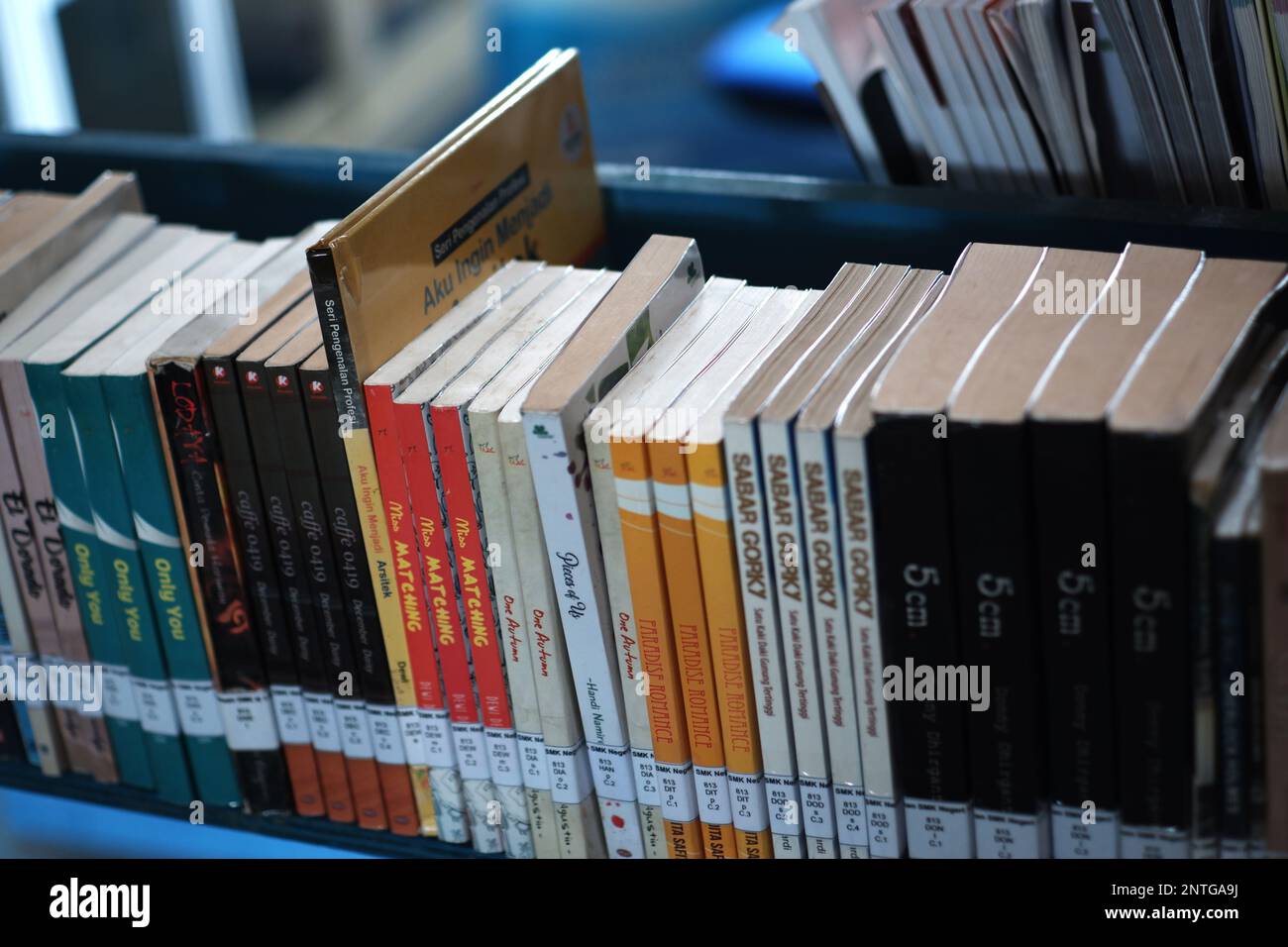 Close Up, There Are Several Arrangement Of Books With Various Cover ...