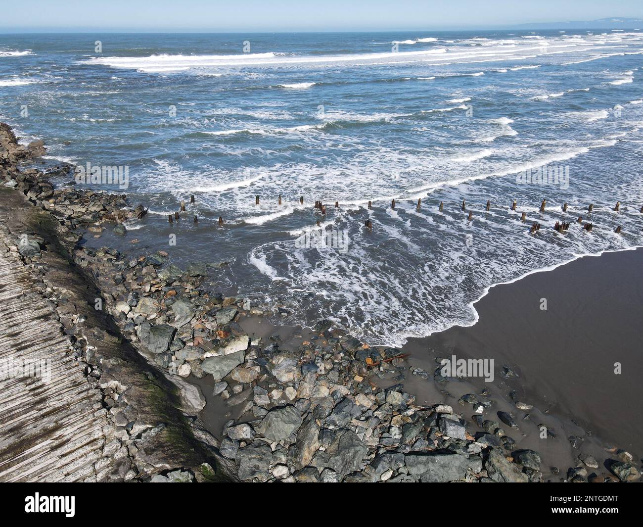 Aerial old shipwreck in ocean hi-res stock photography and images - Alamy