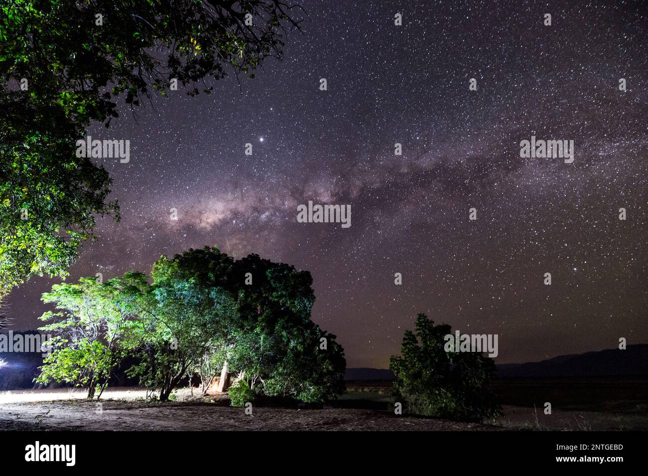 A campsite in Africa under the milky way Stock Photo - Alamy