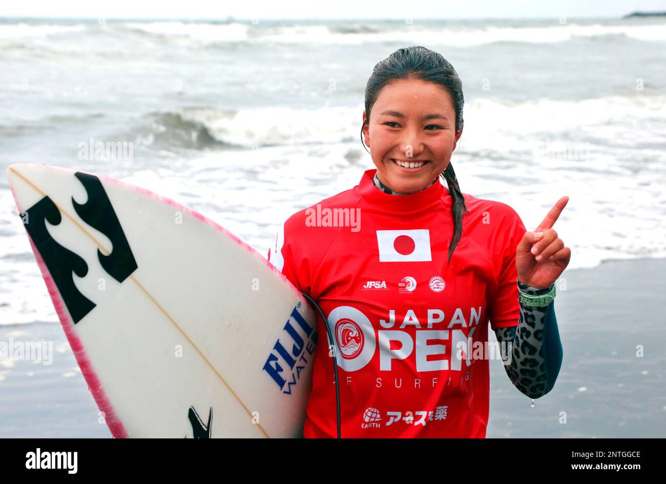 Shino Matsuda celebrates after winning the women's competition of the ...