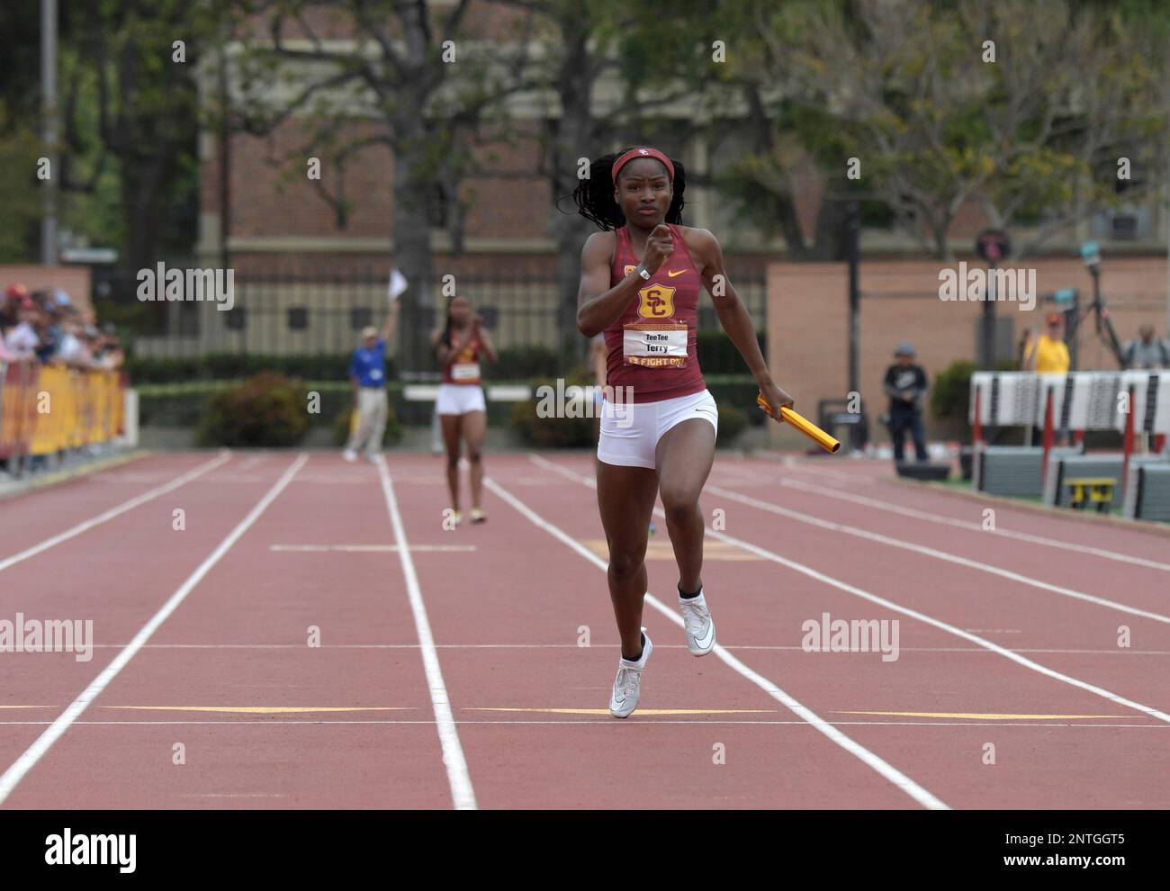 Twanisha Terry aka Tee Tee Terry runs the anchor leg on the Southern ...