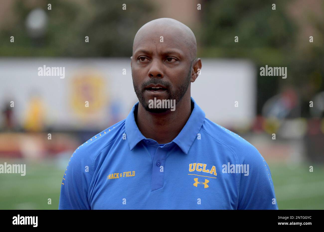 UCLA Bruins coach Avery Anderson during an NCAA college dual meet ...