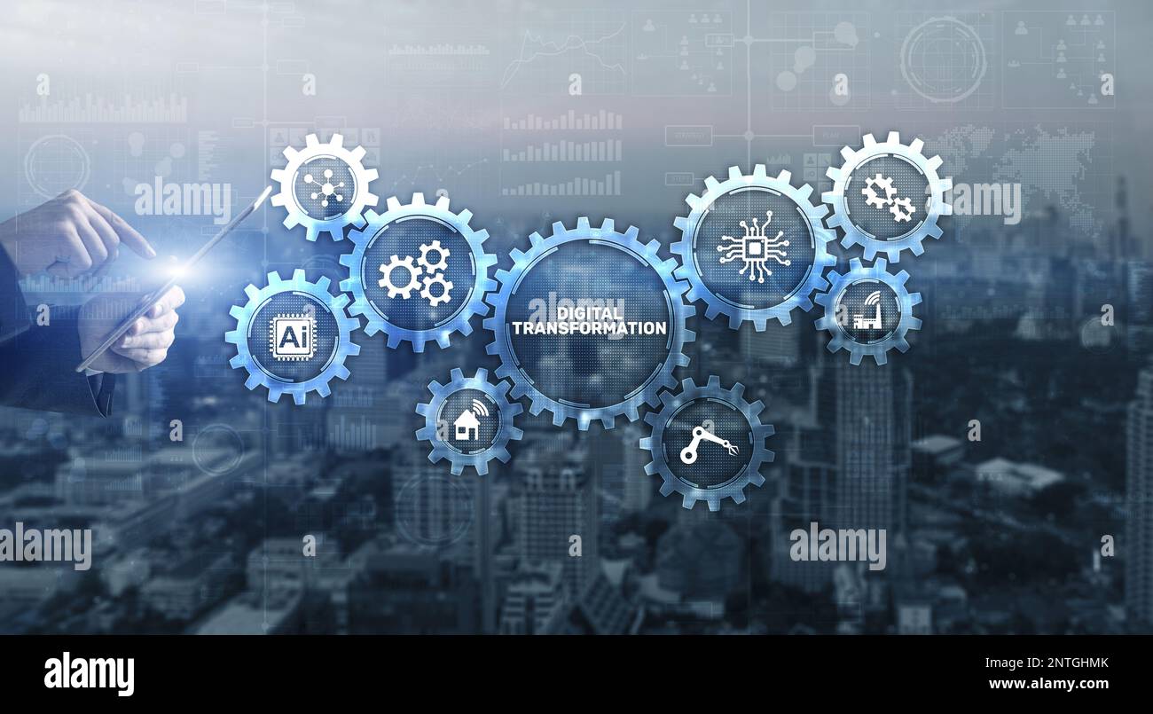 Technology process evolution digitalization hi-res stock photography ...