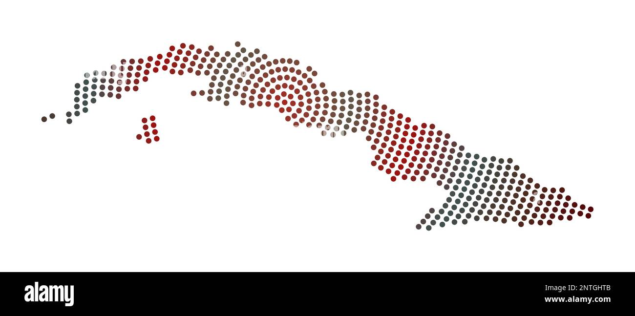 Cuba dotted map. Digital style shape of Cuba. Tech icon of the country ...