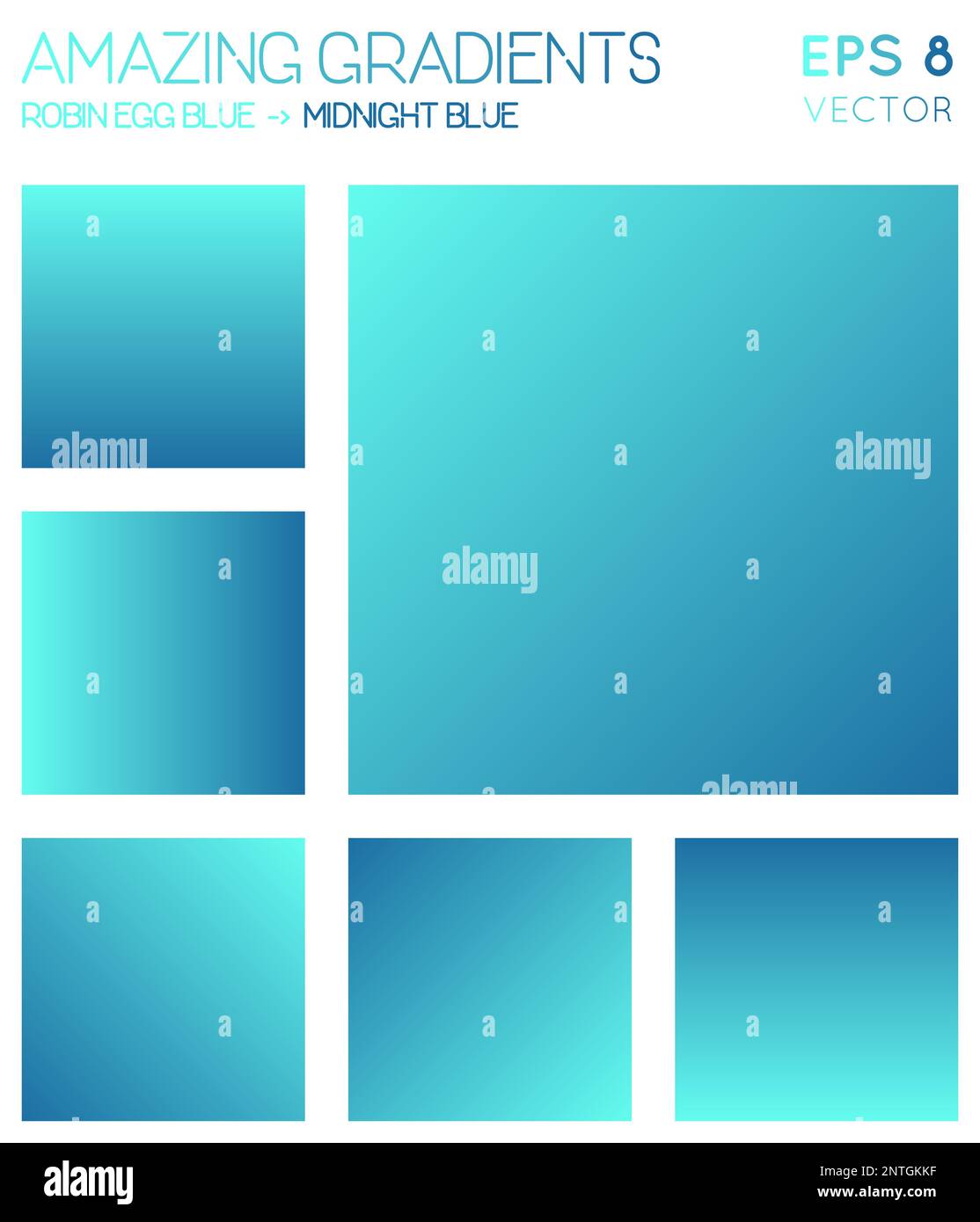 Colorful gradients in robin egg blue, midnight blue color tones. Lively ...