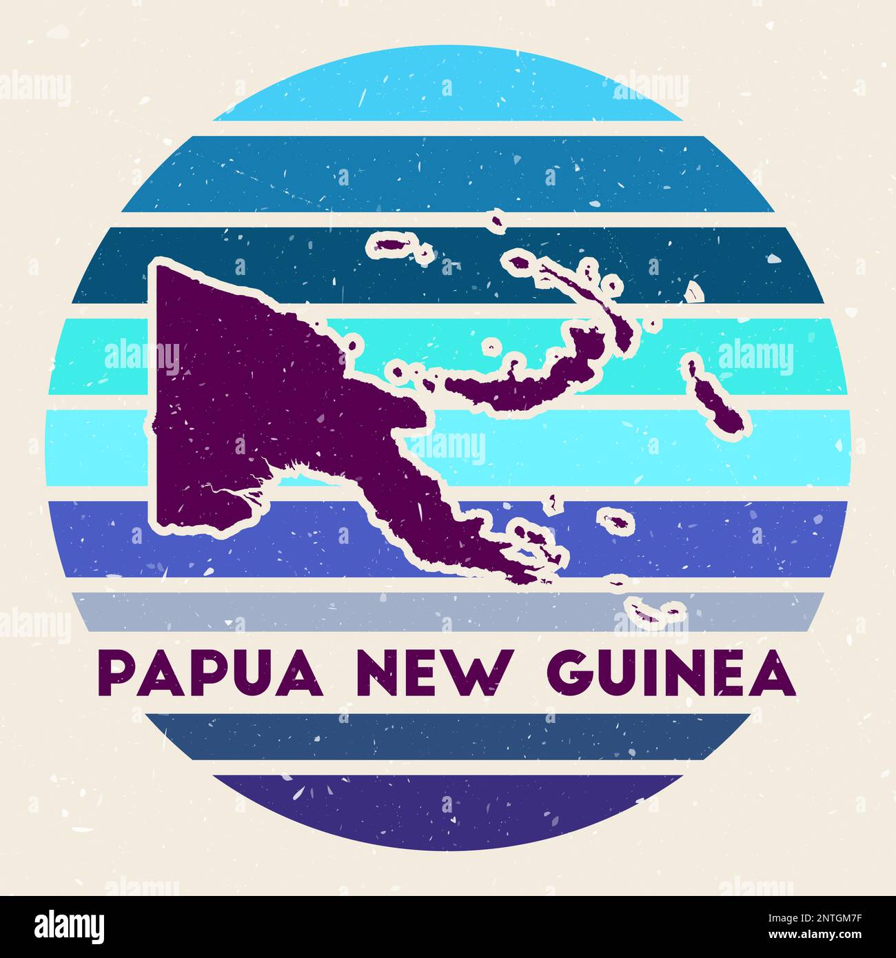 Papua New Guinea logo. Sign with the map of the country and colored ...
