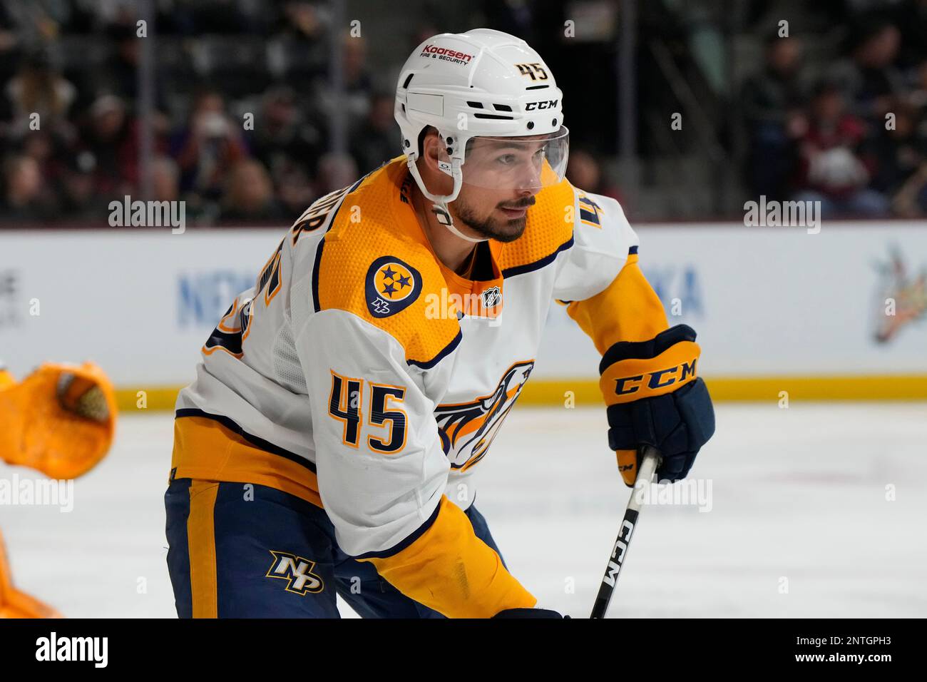 Nashville Predators defenseman Alexandre Carrier (45) in the first ...