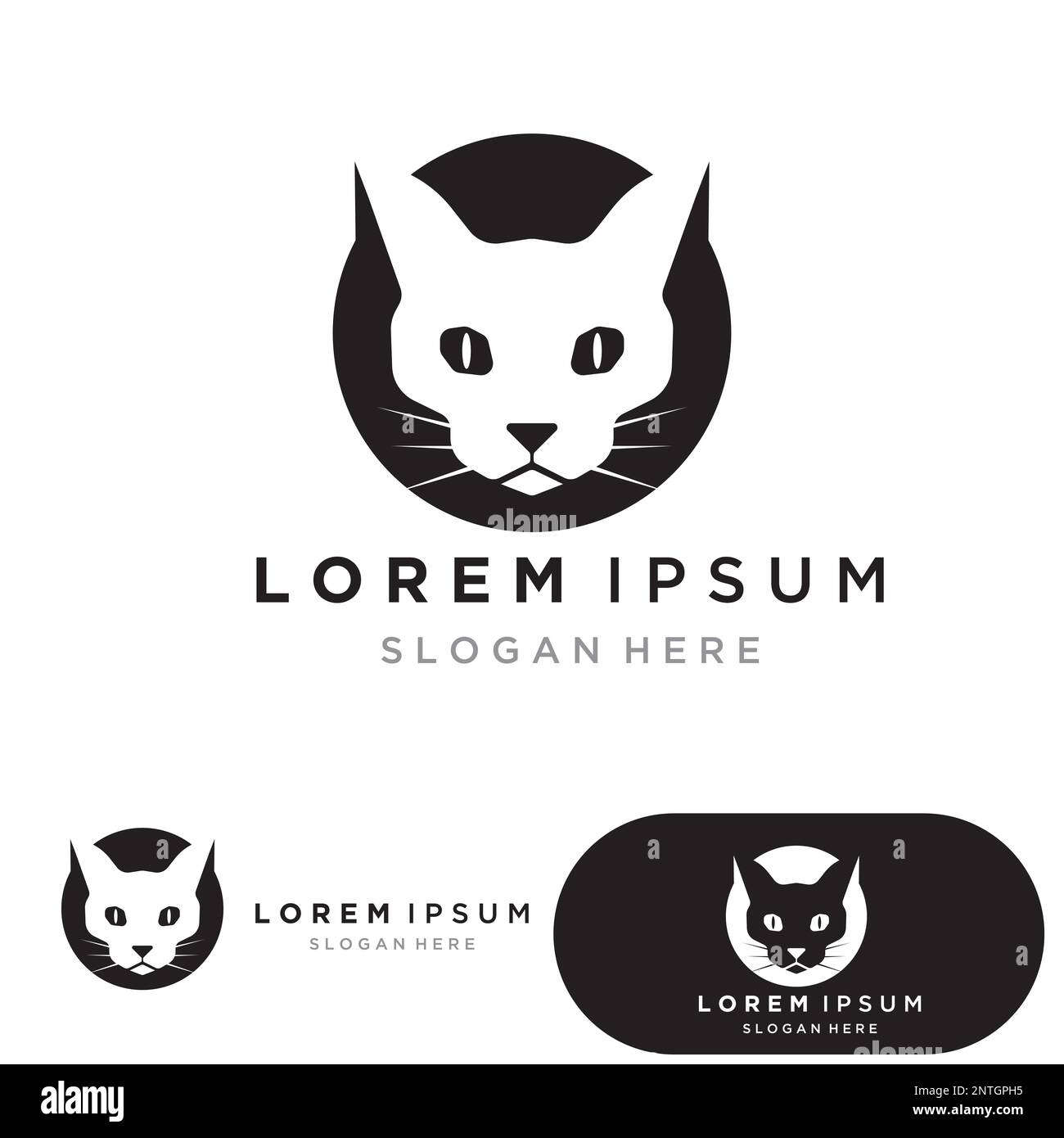 Cat logo design pet logotype vector image Stock Vector Image & Art - Alamy