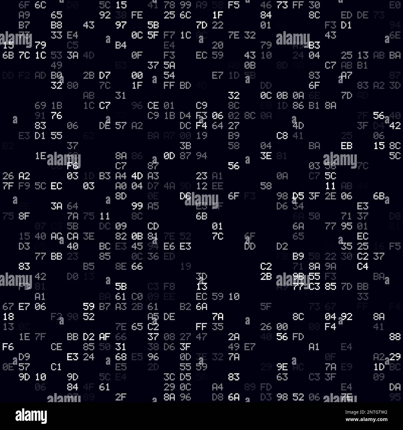 Abstract Matrix Background White Sparse Hexadecimal Pairs Background Medium Sized Seamless