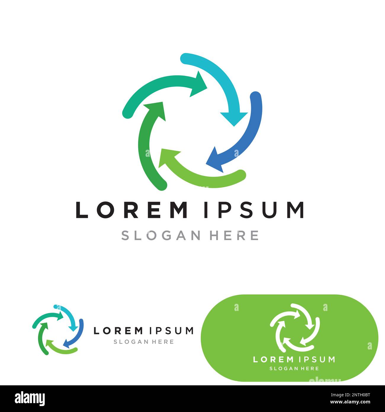 green arrow recycle logo vector icon template Stock Vector Image & Art ...