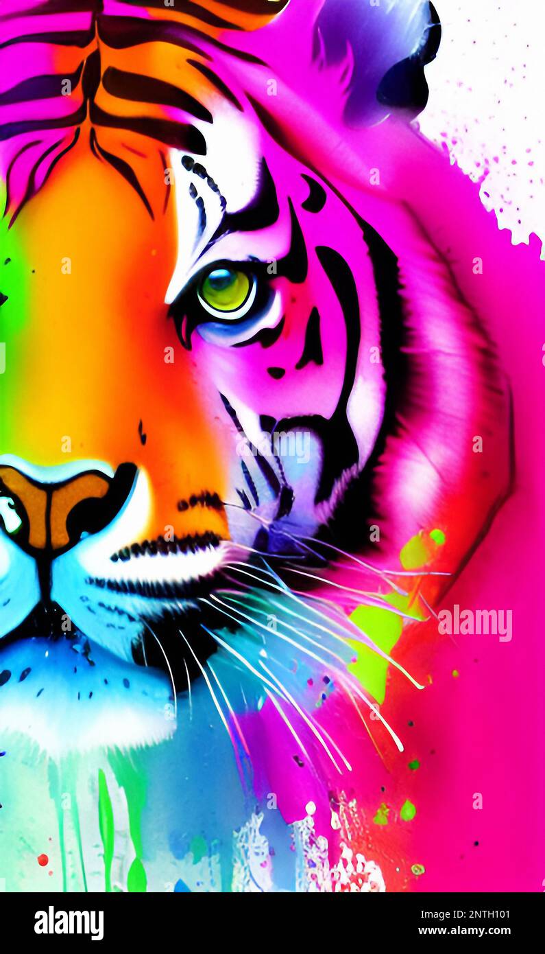 Rainbow Tiger Drawing