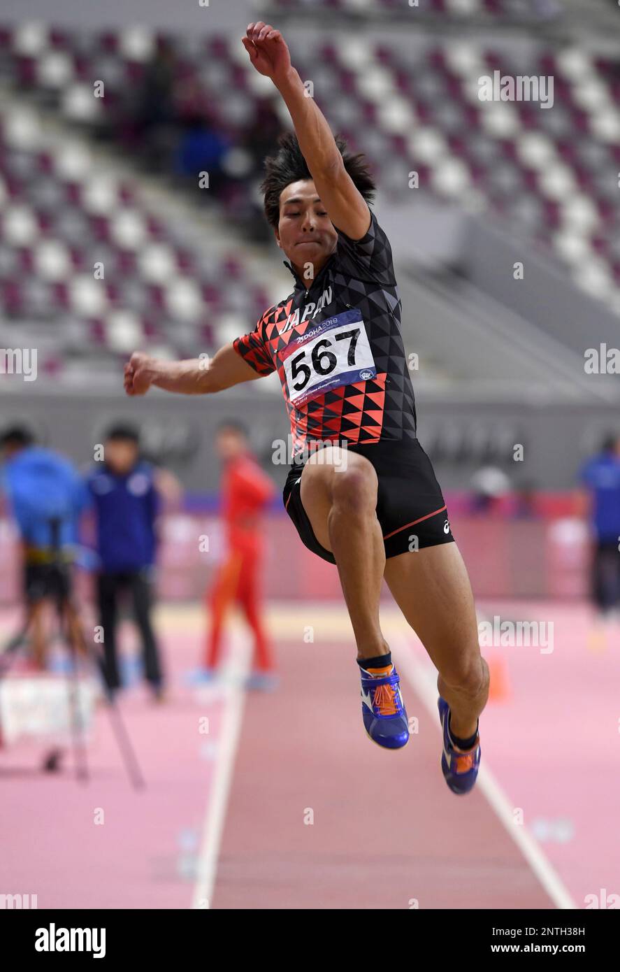 Yuki Hashioka (JPN) wins the long jump at 26-11¾ (8.22)during the Asian ...