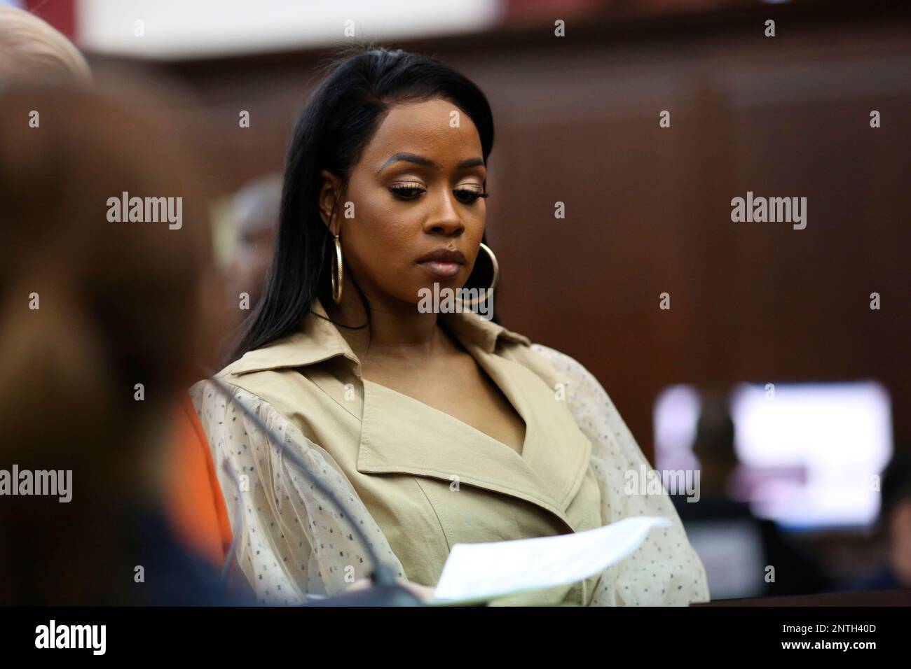 Rapper Remy Ma appears in criminal court during her arraignment on an ...