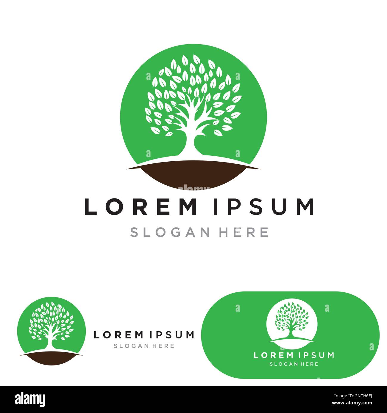 Tree logo icon vector illustration design.Vector silhouette of a tree ...