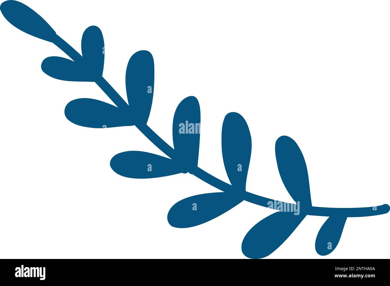 Abstract Trendy Doodle Art Set Of Hand Drawn Plant Curve Shape Object Blob Design Element