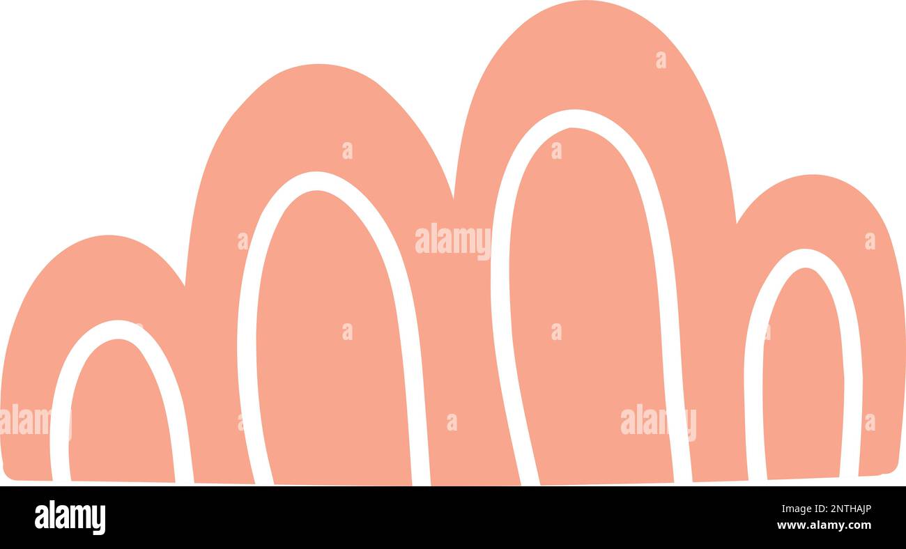 Abstract trendy doodle art. Set of hand drawn plant, curve, shape ...