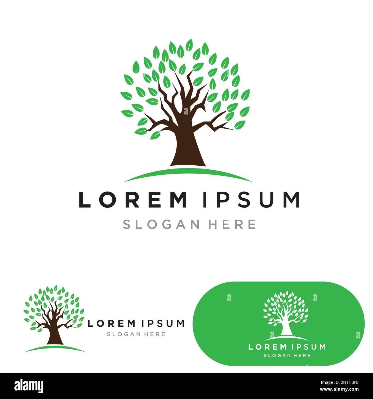 Tree logo icon vector illustration design.Vector silhouette of a tree ...