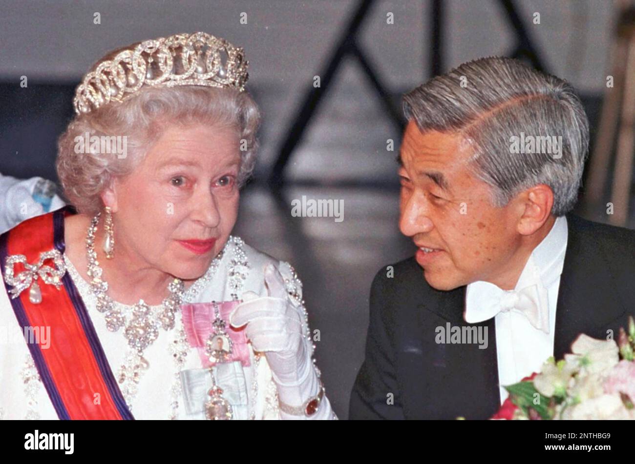 FILE: Japan's Emperor Akihito (R) meets England's Queen Elizabeth II at ...