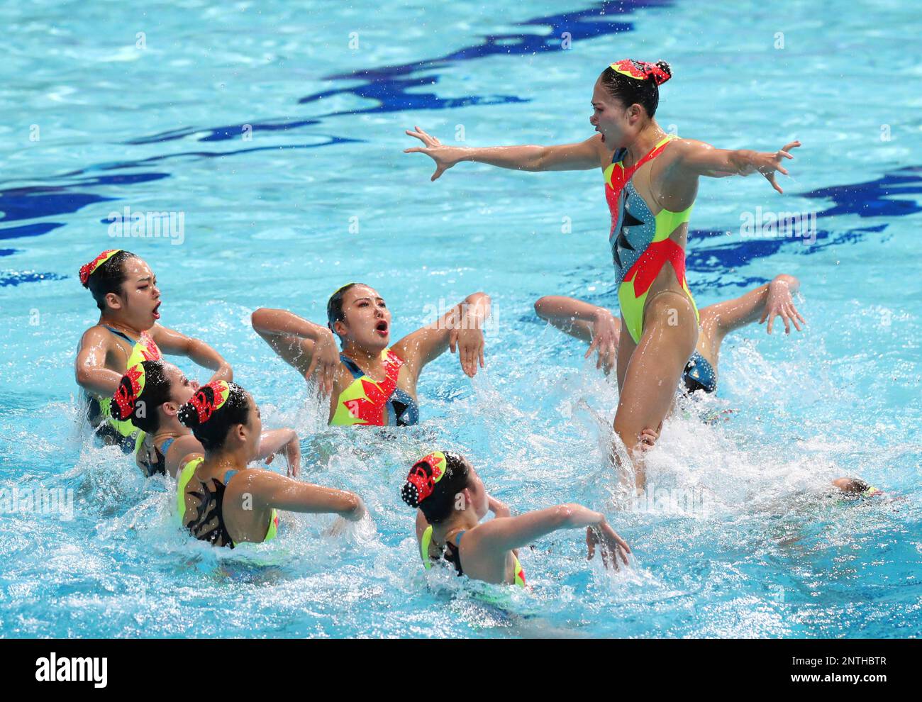Japanese Team swimmers perform during HIGHLIGHT ROUTINE Final of the ...