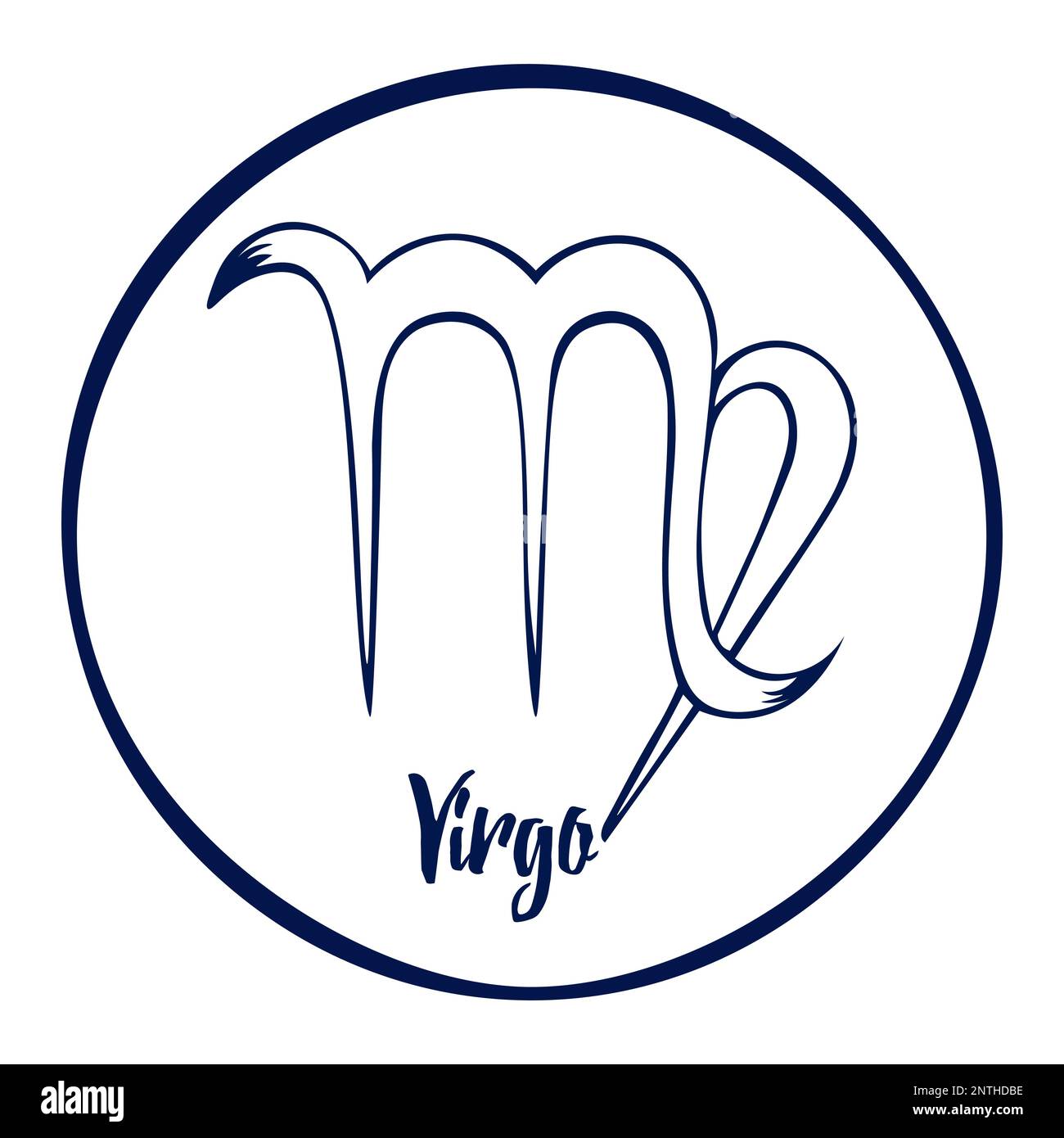 Hand drawn Zodiak signs. White Virgo zodiac icons on a white background ...