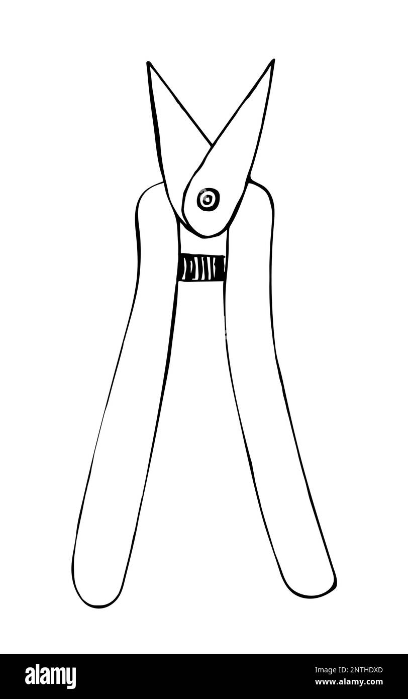 Garden shears doodle illustration Stock Vector Image & Art - Alamy