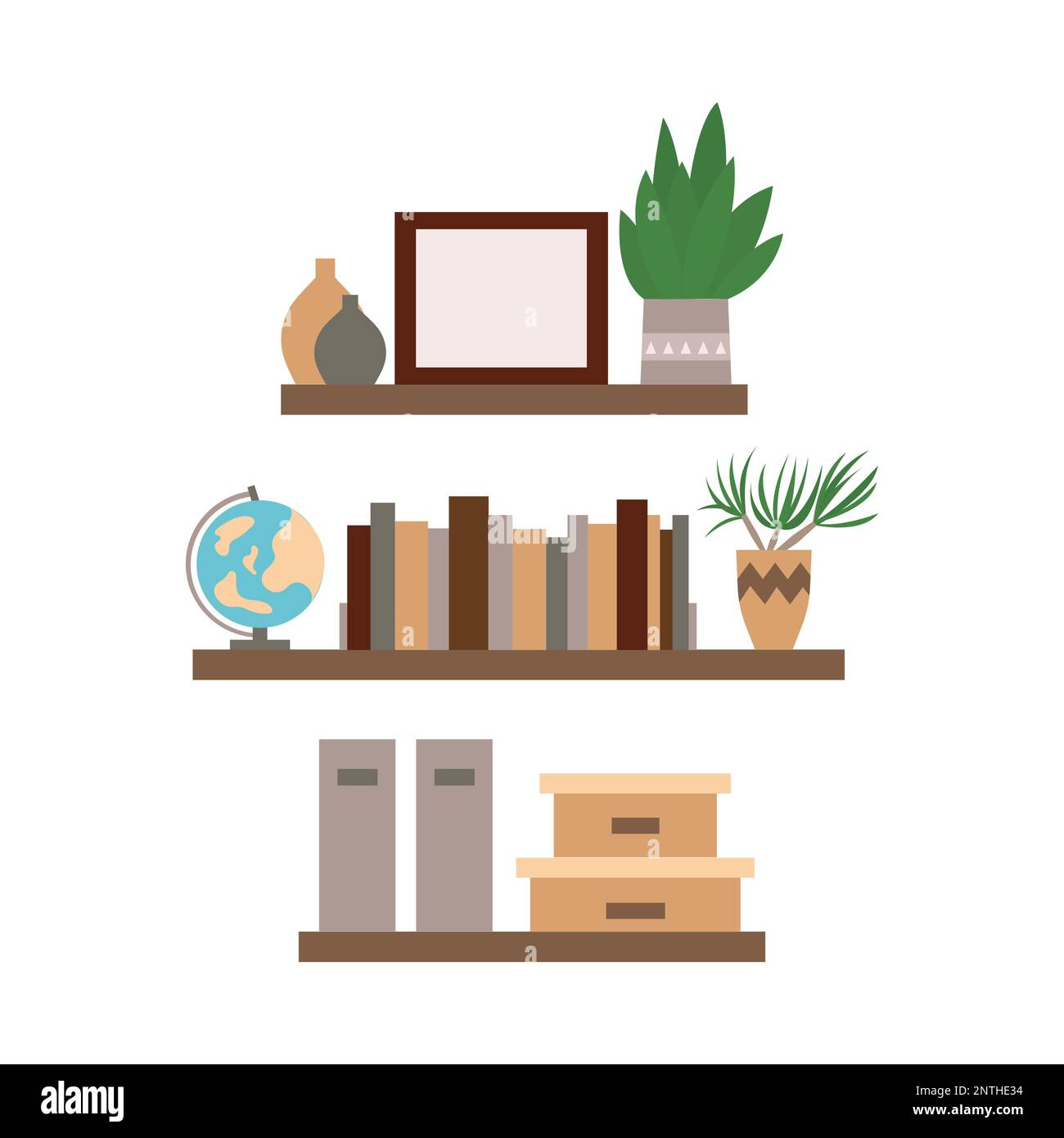 Interior shelf flat style illustration Stock Vector Image & Art - Alamy