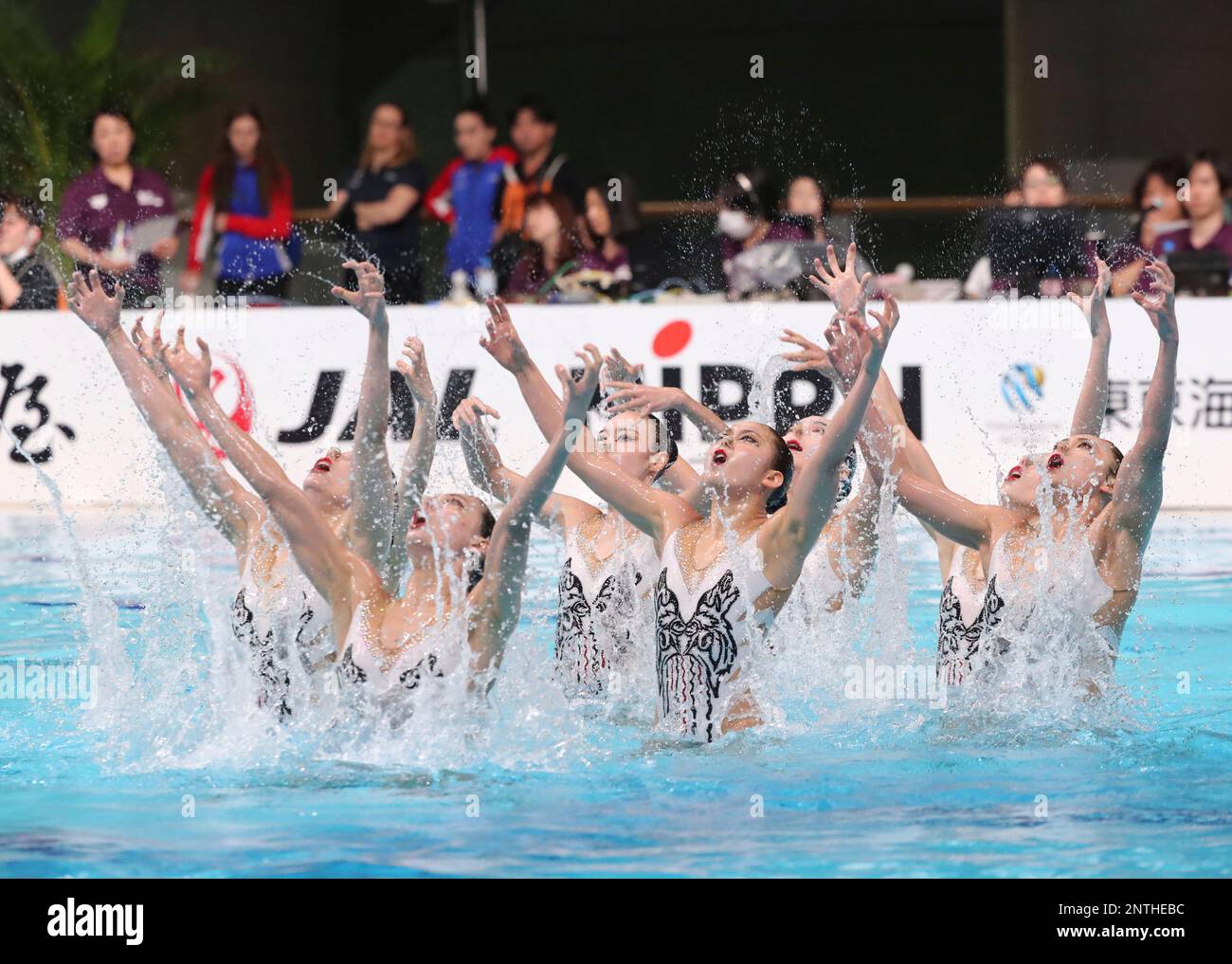China's swimmers perform during the Team Free Routine Final of FINA ...