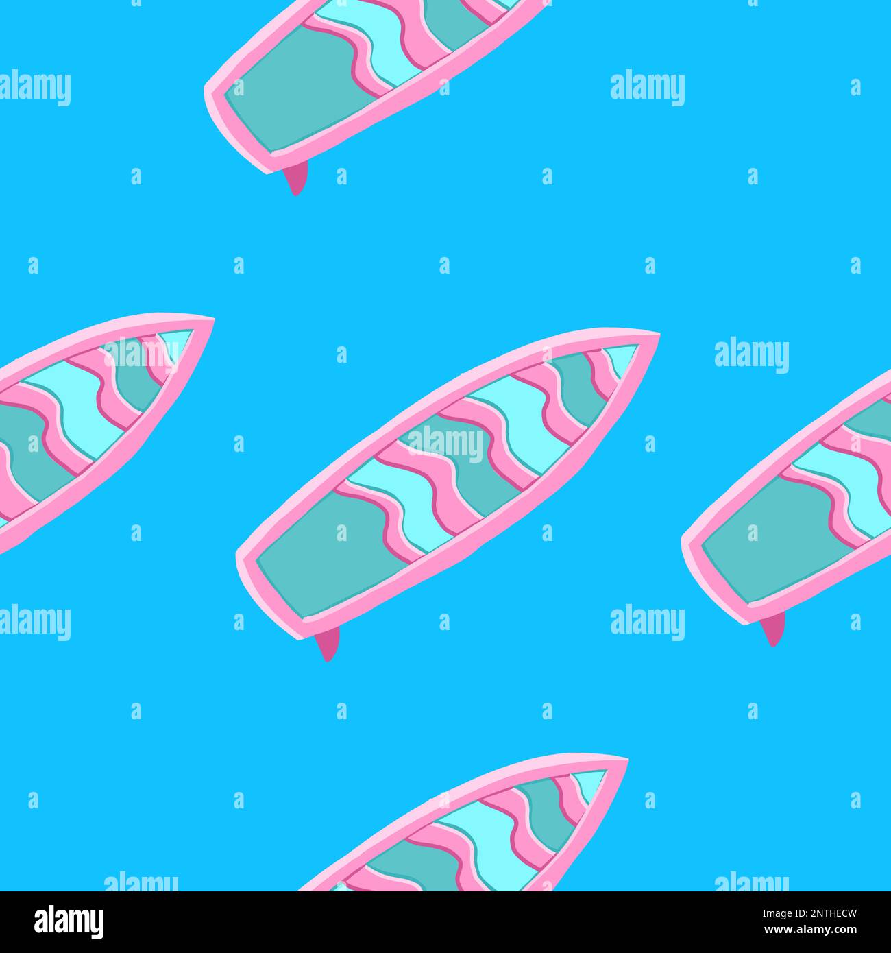 Surfboard seamless pattern. Vector illustration in cartoon flat style ...