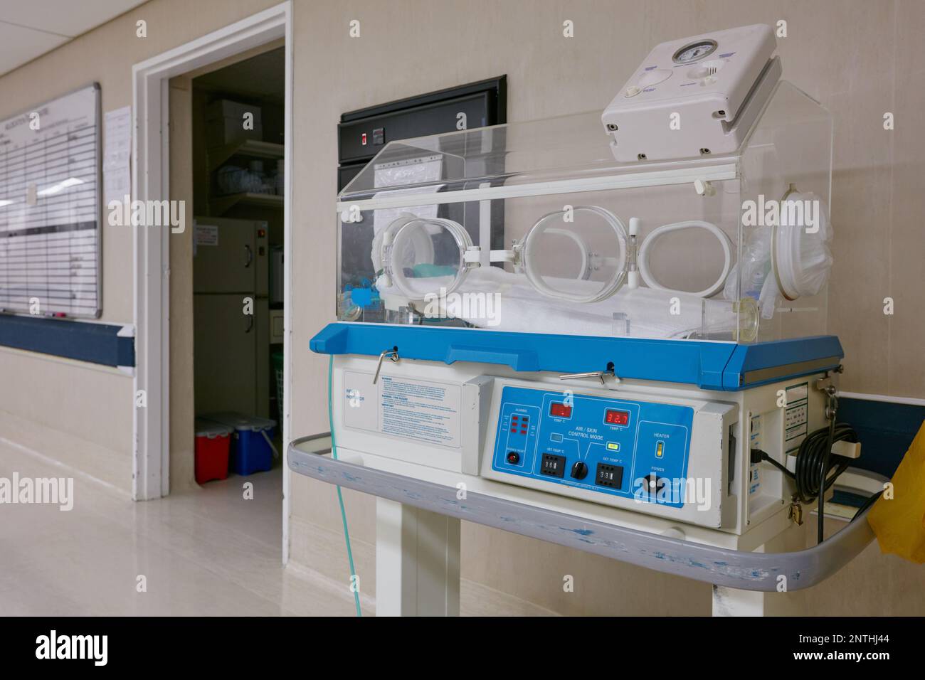 Waiting for a special delivery. an empty incubator in the neonatal unit ...