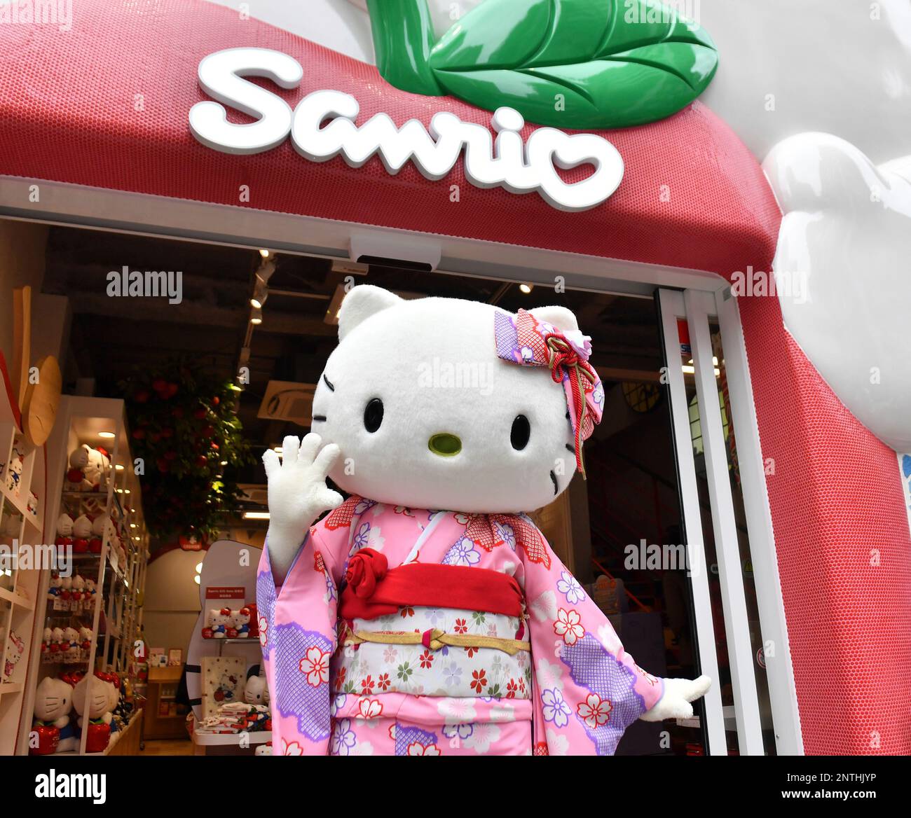 Sanrio's most famous character Hello Kitty poses for photo at Sanrio ...
