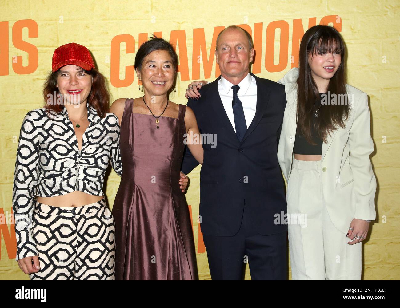 Woody Harrelson, wife Laura Louie and daughters attending the ...