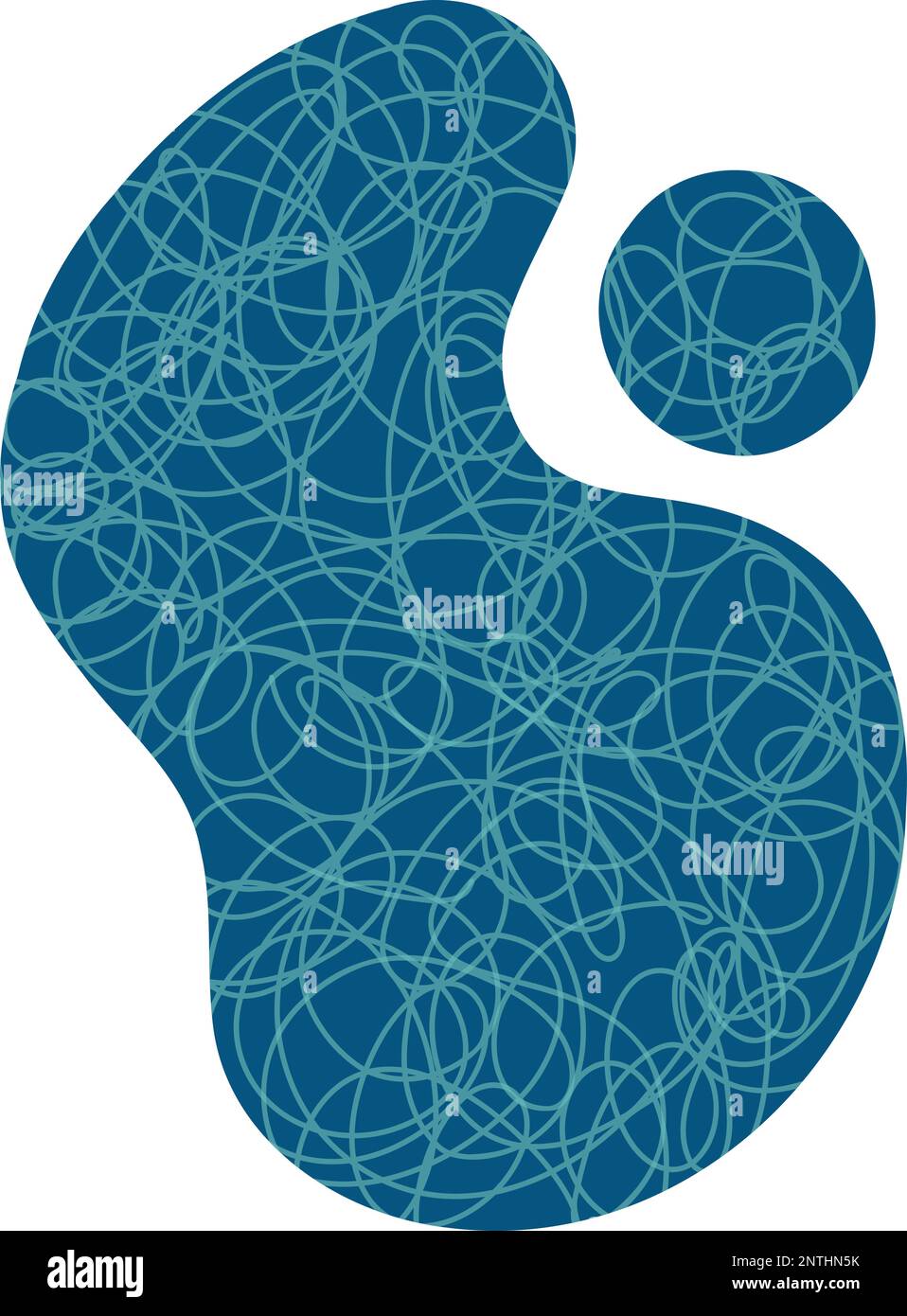 Abstract Trendy Doodle Art Set Of Hand Drawn Plant Curve Shape Object Blob Design Element